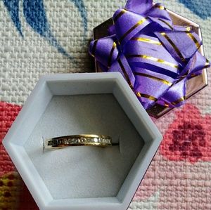 Jewelry | 1k Solid Gold Diamond Band Ring | Poshmark